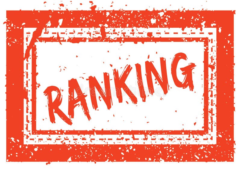 RANKING on Orange Square Frame Rubber Stamp with Grunge Texture Stock ...