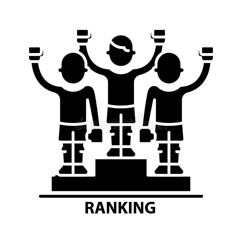Ranking Symbol Icon, Black Vector Sign with Editable Strokes, Concept ...