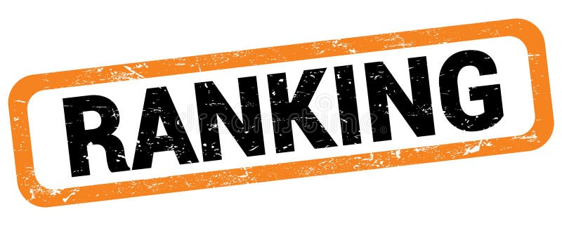 RANKING Text Written on Orange-black Rectangle Stamp Stock Illustration ...