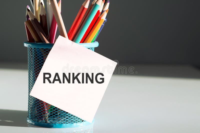 RANKING Text Written on Sticky Paper on the Office Table Stock Image ...