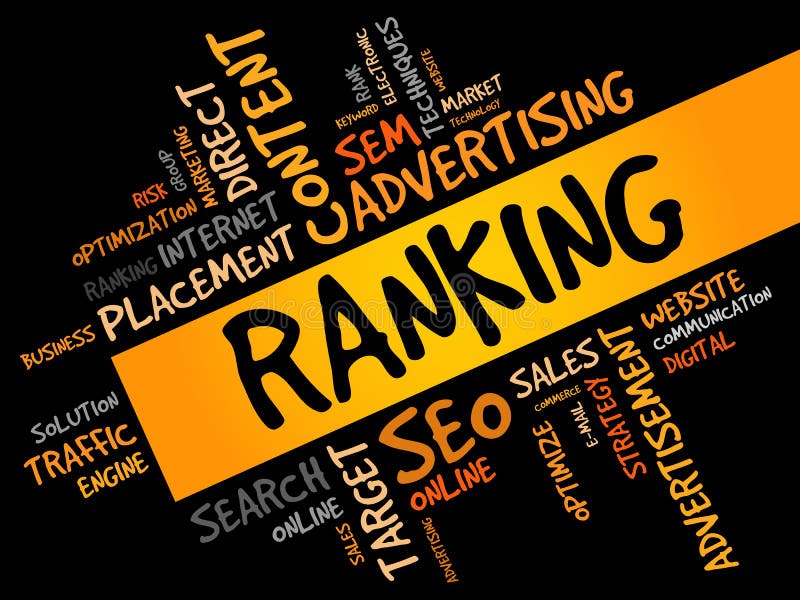 RANKING word cloud stock illustration. Illustration of engine - 199867104