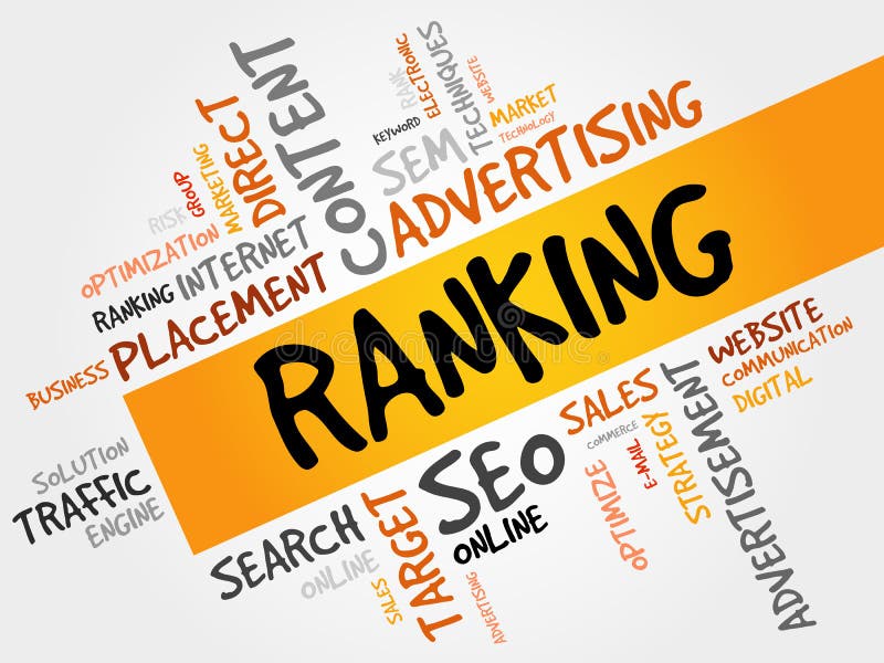 Ranking Word with Magnifier Concept Stock Vector - Illustration of lens ...