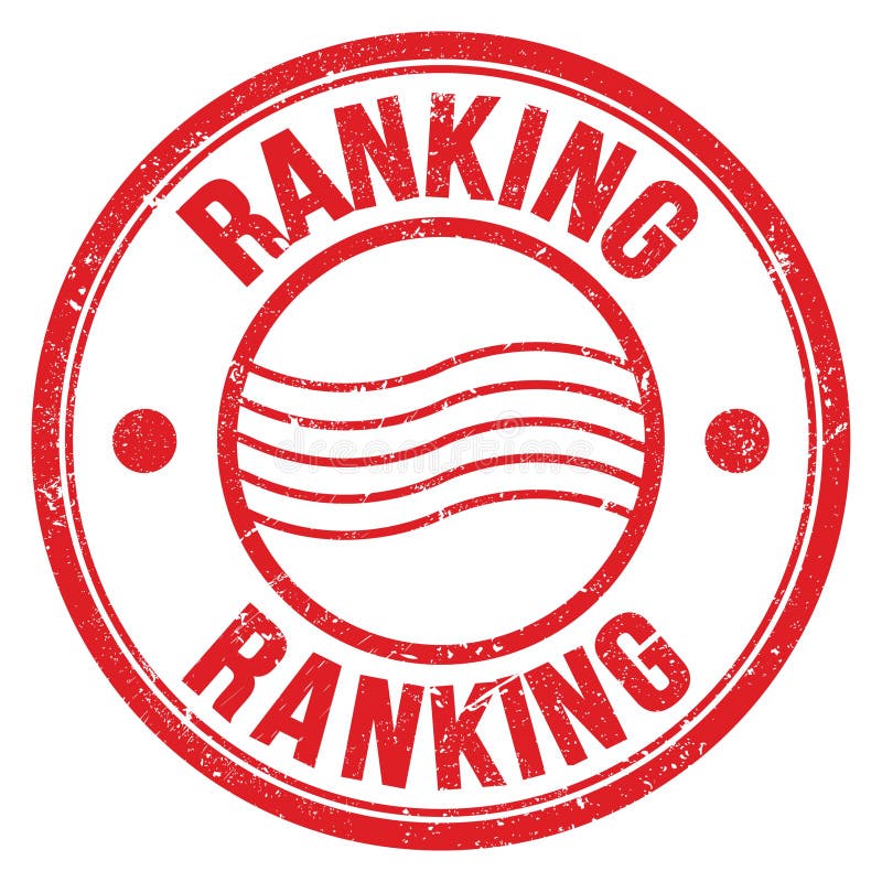 RANKING Text Written on Red Round Postal Stamp Sign Stock Illustration ...