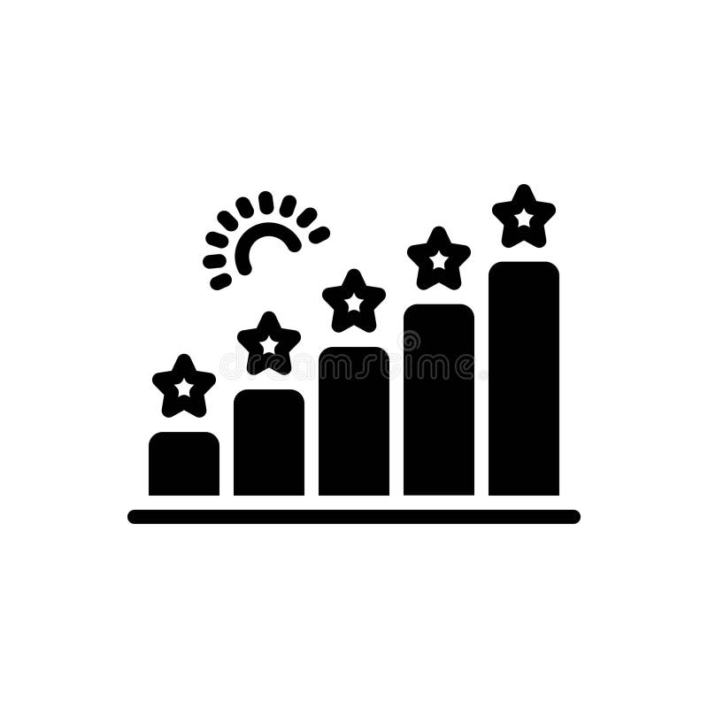 Black Solid Icon for Rankings, Rating and Evaluation Stock Illustration ...
