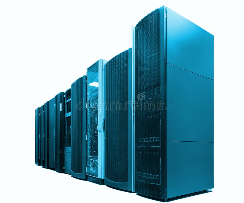 Two Modern Supercomputers in Computational Data Center Stock Image ...