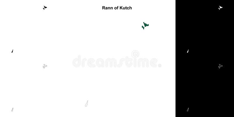 Rann of Kutch outline map stock vector. Illustration of districts ...