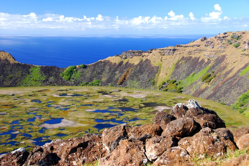 Rano Kau stock image. Image of blue, holiday, history - 8342969