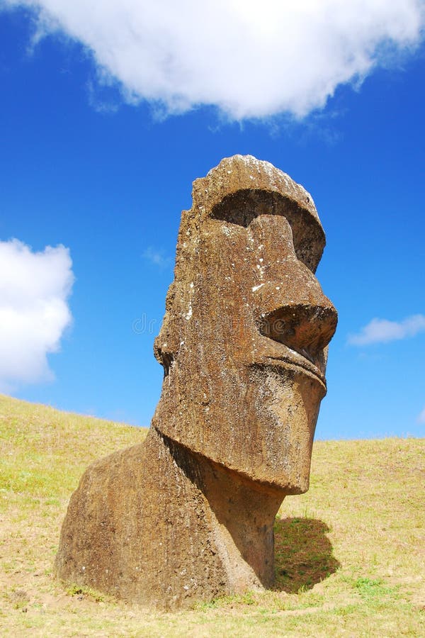 Rano Raraku moai stock image. Image of easter, park, rapanui - 8343093