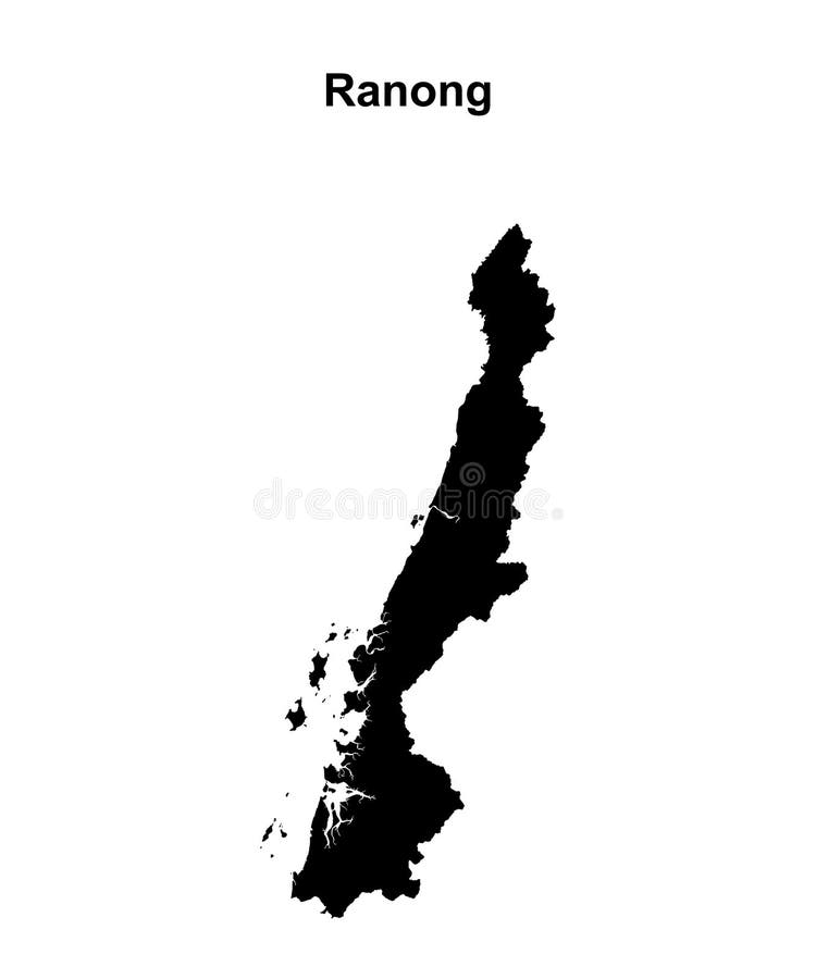 Ranong outline map stock vector. Illustration of blank - 360659730