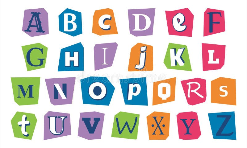 Ransom Alphabet Note Letter Illustration Stock Vector - Illustration of ...