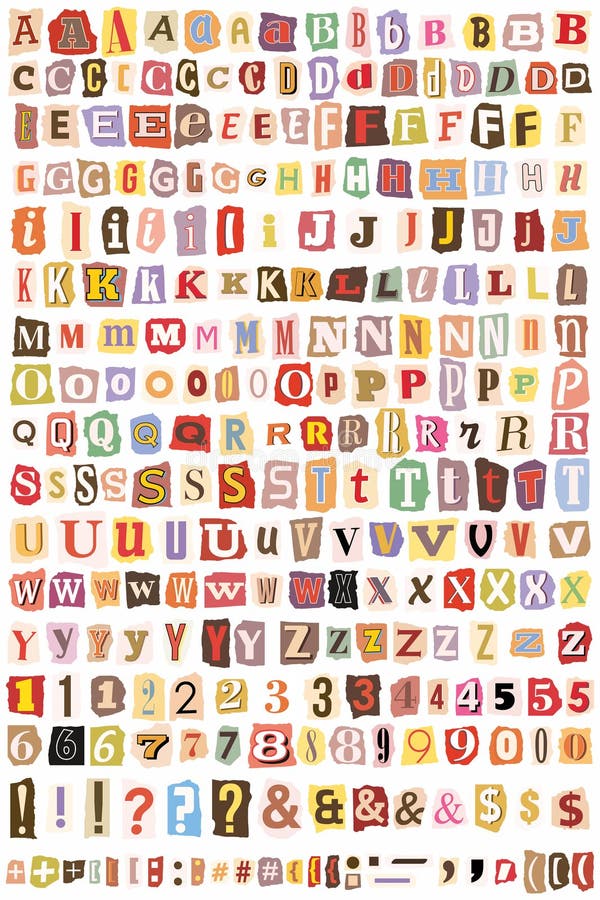 Ransom Letters Cut Out Alphabet Stock Vector - Illustration of paper ...