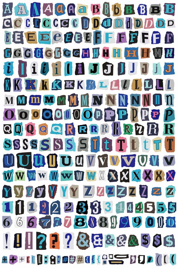 Ransom Letters Cut Out Vector Letters Alphabet Stock Vector ...