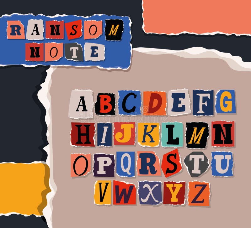 Ransom Note Alphabet Font Illustration Stock Vector - Illustration of ...