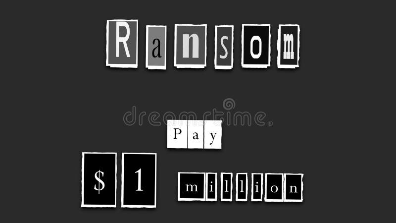Ransom Note Cut Out Text on Torn Paper Effect Black and White Stock ...