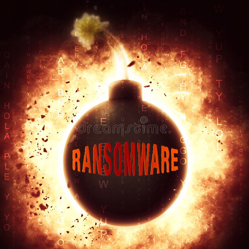 Ransom Computer Hacker Data Extortion 3d Illustration Stock ...