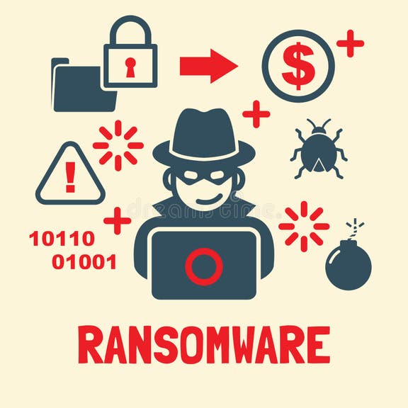 Ransomeware attack stock vector. Illustration of concept - 92787275