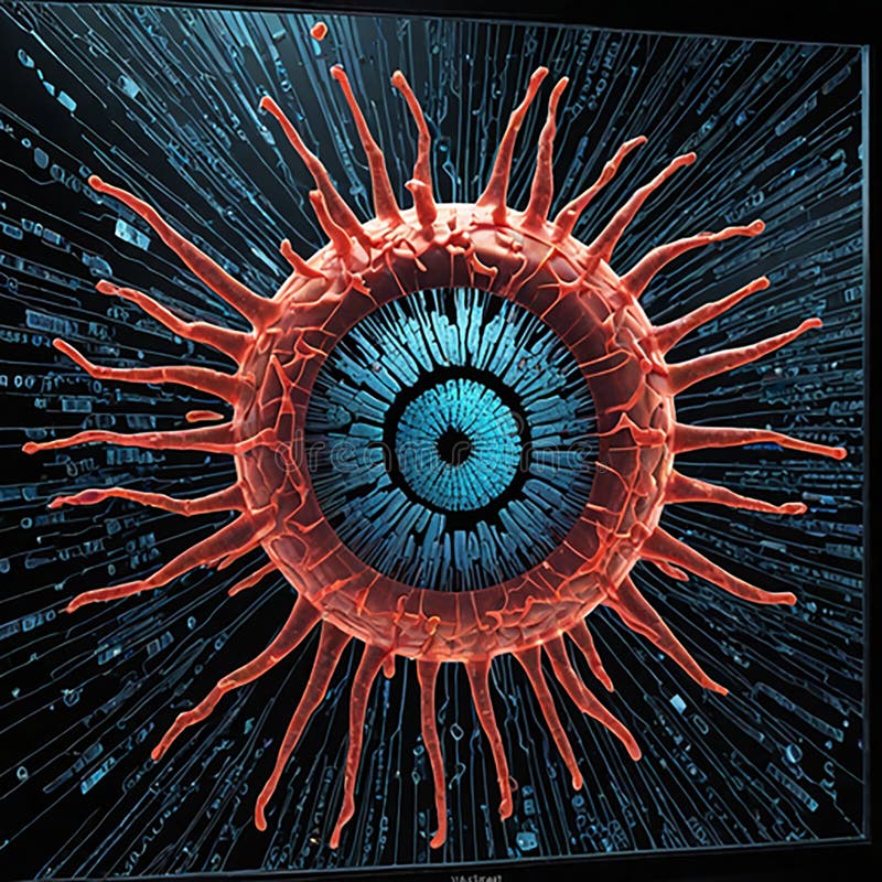 Ransomeware Robot Breaking into Computer Security Stock Illustration ...