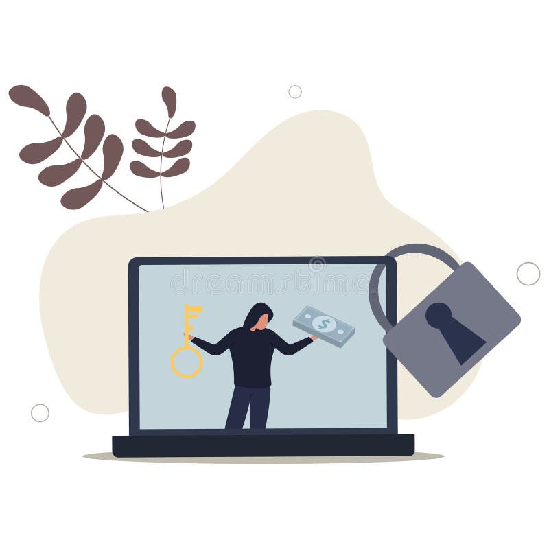 Ransomware Computer Crime, Hacker Attack Company Network Ask for Money ...