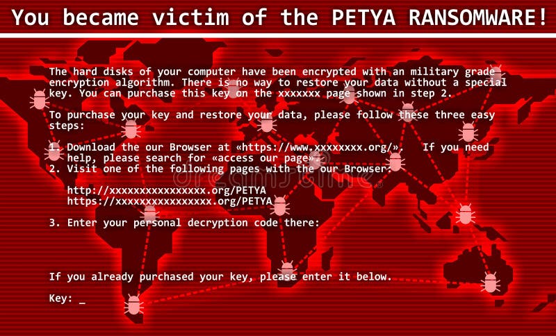 Ransomware Computer Virus Cyber Attack Screen Cool Illustration Stock ...