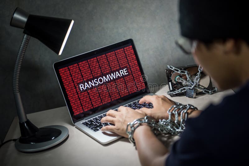 Ransomware Cyber Aanval Op Laptop Computer Stock Foto - Image of ...