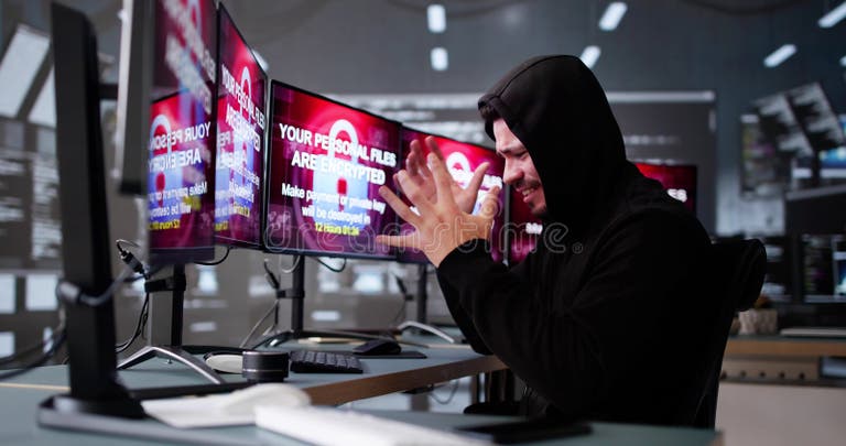 Ransomware Cyber Attack on Hacker Computer Stock Photo - Image of ...