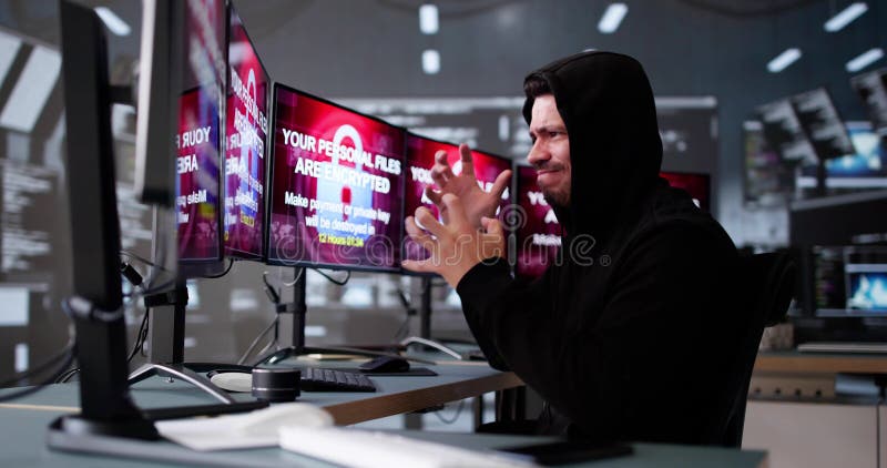 Ransomware Cyber Attack on Hacker Computer Stock Image - Image of ...