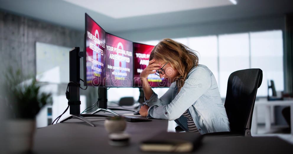 Ransomware Cyber Attack Showing Personal Files Encrypted Stock Photo ...