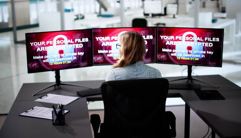 Ransomware Cyber Attack Showing Personal Files Encrypted Stock Image ...