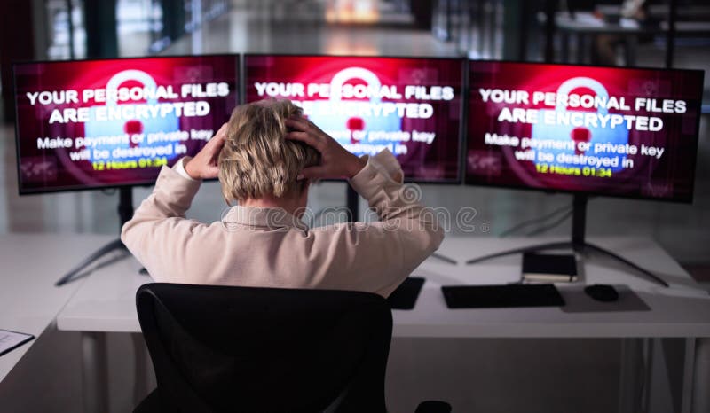 Ransomware Cyber Attack Using Malware Stock Photo - Image of text ...