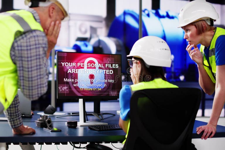 Ransomware Cyber Attack Using Malware Stock Image - Image of woman ...