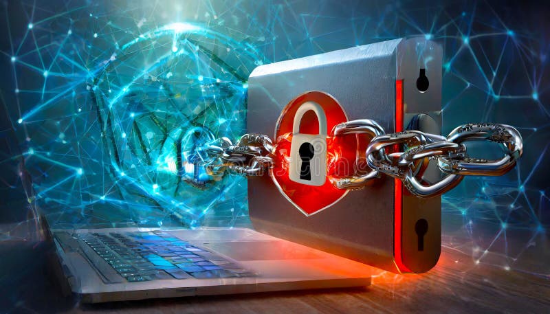 Ransomware Cyber Security Email Phishing Internet Technology Lock Vault Protection 3d Illust ...