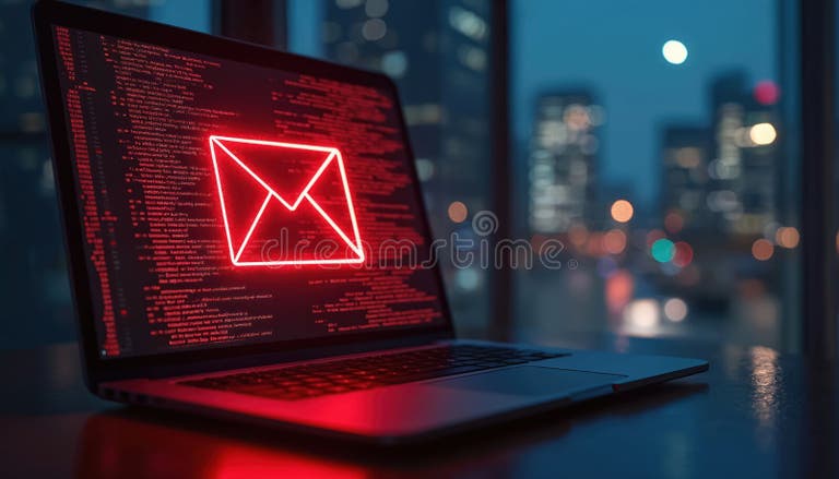 Ransomware Email Displayed on Computer Screen. Cybersecurity Concept ...