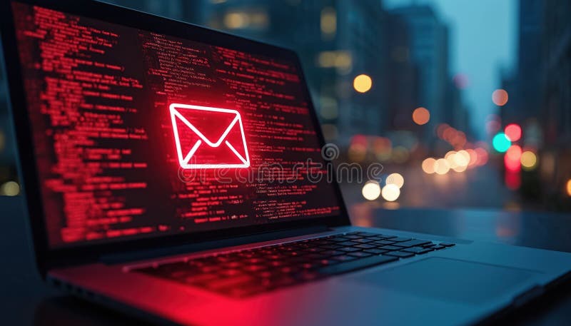Ransomware Email Displayed on Computer Screen. Cybersecurity Concept ...