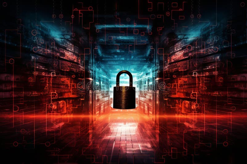 Ransomware Encryption and Data Breach Stock Illustration - Illustration ...