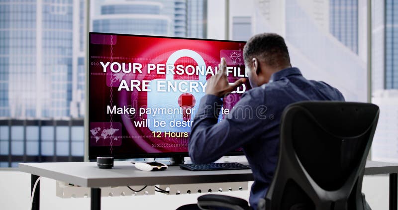 Ransomware Extortion Attack. Hacked Laptop Password Stock Photo - Image ...