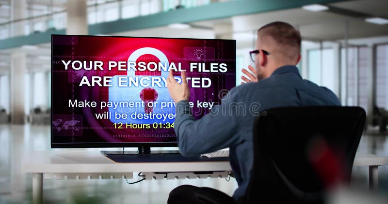 Ransomware Extortion Attack. Hacked Laptop Password Stock Photo - Image ...