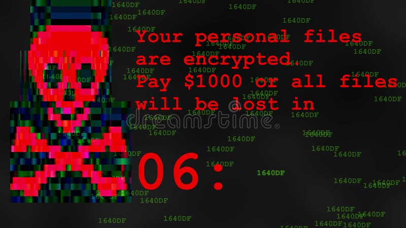 Ransomware Hacker Cyber Attack on Computer Countown Stock Footage ...