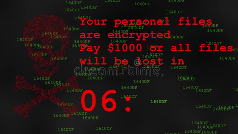 Ransomware Hacker Cyber Attack on Computer Countown Stock Footage ...