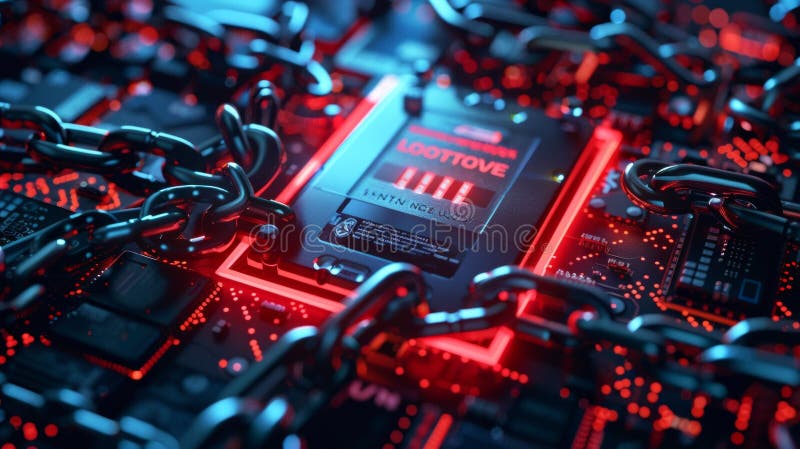 Ransomware Lockdown on Computer Hardware Stock Photo - Image of secure ...