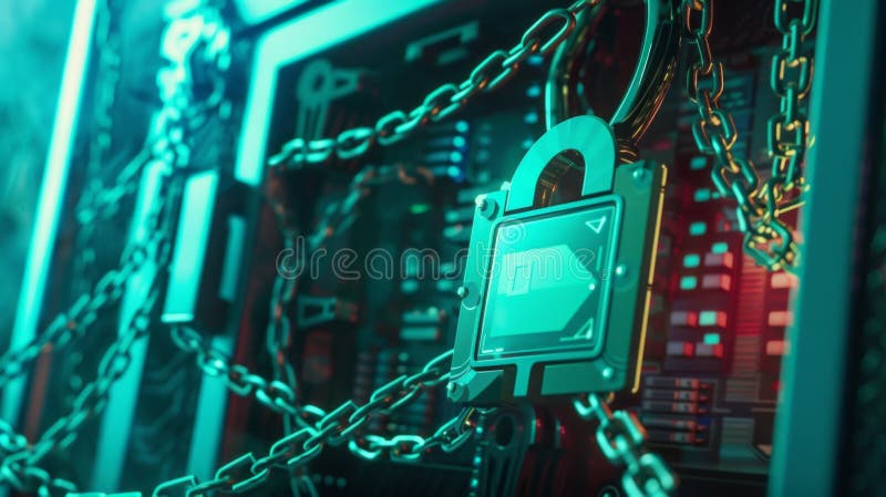 Ransomware Lockdown on Computer Hardware Stock Illustration ...