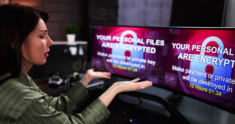 Ransomware Malware Breach. Hacked Computer Stock Photo - Image of ...