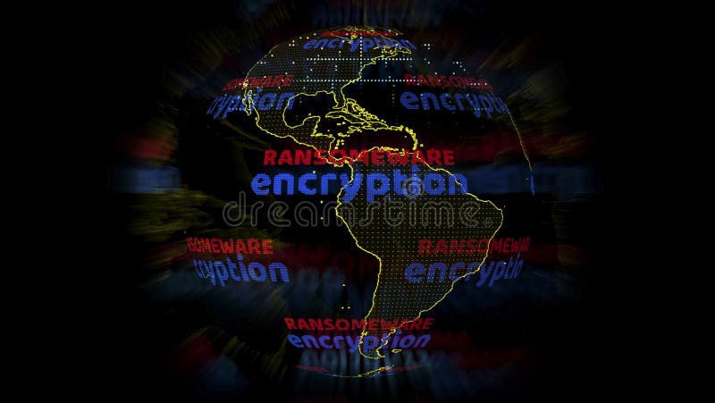 Ransomware Red Text and Encryption Dark Light Blue Text and Blur Ray ...
