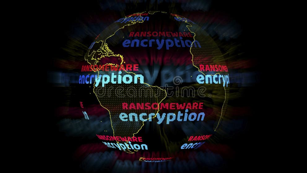 Ransomware Red Text and Encryption Dark Light Blue Text and Blur Ray ...