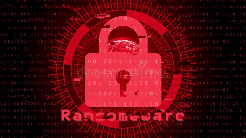 Ransomware Technology Red Background with Binary Code Animation Stock ...