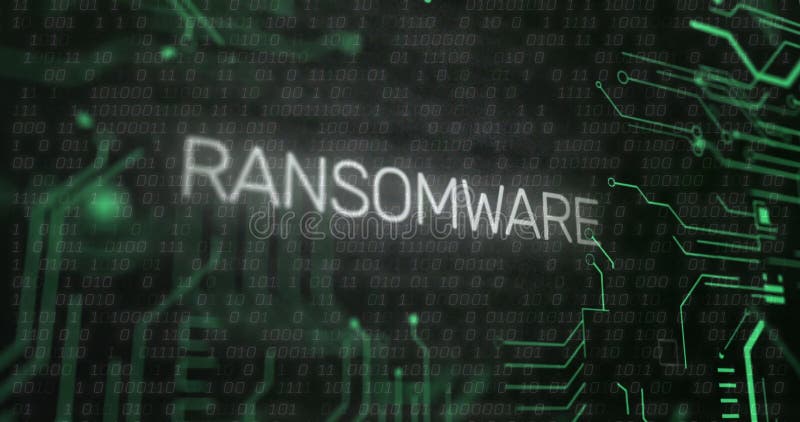 Ransomware Text Over Binary Code And Digital Data Image Stock Image Image Of Ransomware