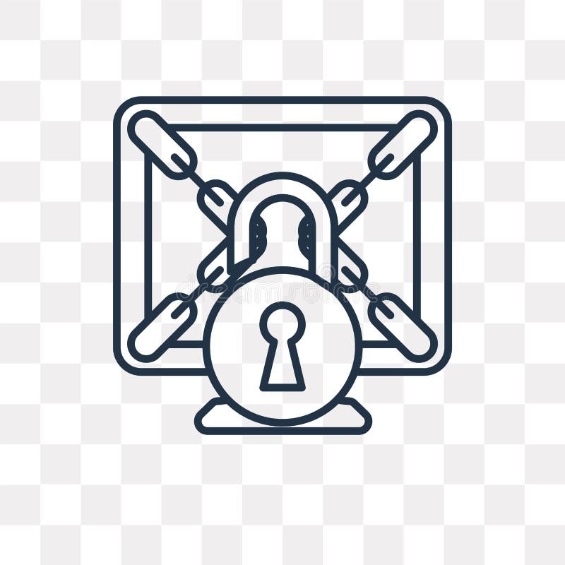 Ransomware Vector Icon on Transparent Background, Linea Stock Vector ...