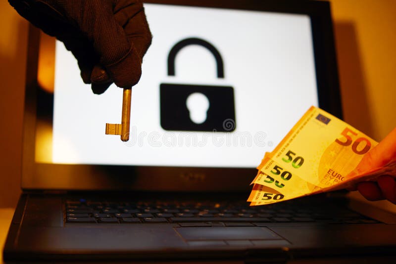 Ransomware Virus Has Encrypted Data in Laptop Stock Image - Image of ...