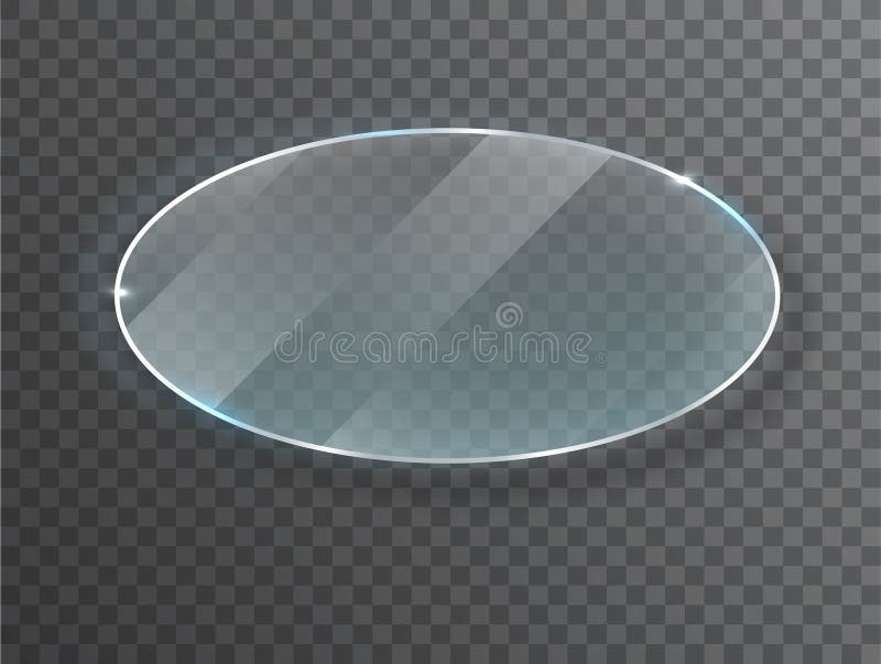 Ransparent Round Circle. Glass Plate Mock Up. Banner Stock Vector ...