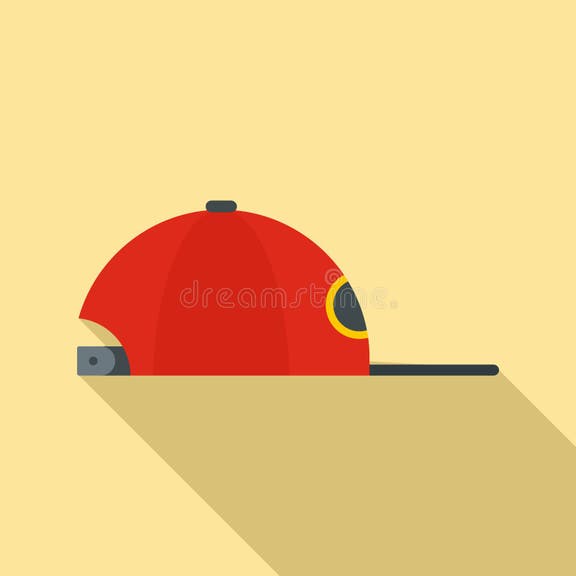 Rap cap icon, flat style stock illustration. Illustration of isolated ...