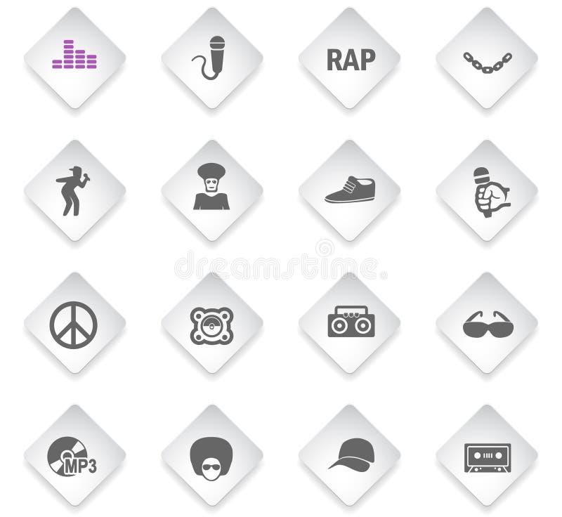 Rap icon set stock illustration. Illustration of footwear - 135127632